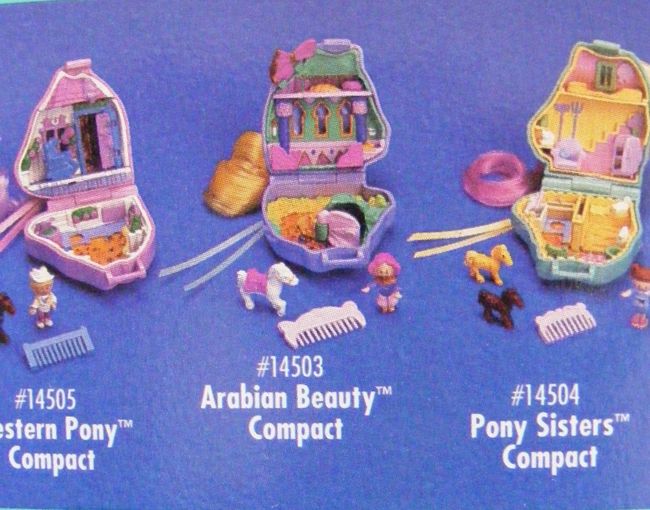 Polly Pocket Vintage Pony Sisters Compact (1995) Bluebird