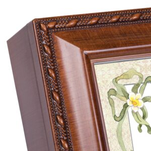 Cottage Garden Dearest Daughter Daffodil Woodgrain Rope Trim Music Box Plays Light Up My Life