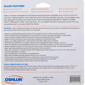 Oshlun SBF-054030 5-3/8-Inch 30 Tooth MTCG Saw Blade with 20mm Arbor (5/8-Inch and 10mm Bushings) for Mild Steel and Ferrous Metals