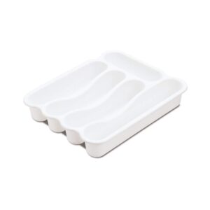 sterilite 15748006 5 compartment cutlery tray, white, 6-pack