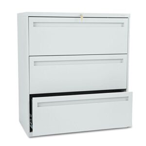 hon 783lq 700 series three-drawer lateral file, 36w x 19-1/4d, light gray