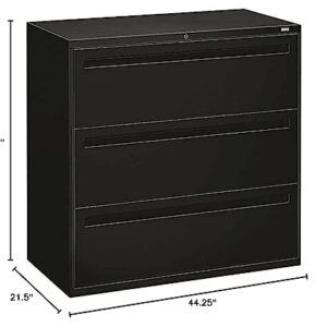 HON 793LP 700 Series Three-Drawer Lateral File, 42w x 19-1/4d, Black