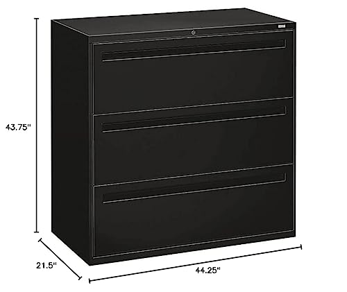 HON 793LP 700 Series Three-Drawer Lateral File, 42w x 19-1/4d, Black