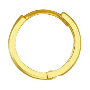 14k REAL Yellow Gold 2mm Thickness Hoop Huggie Earrings (11 x 11 mm)