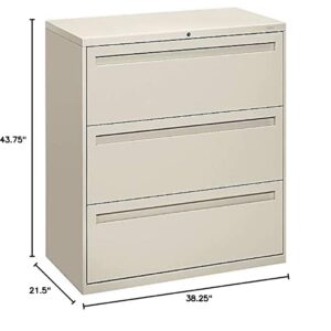 HON 783LQ 700 Series Three-Drawer Lateral File, 36w x 19-1/4d, Light Gray