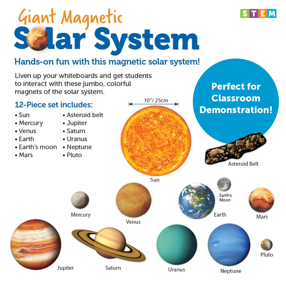 Learning Resources Giant Magnetic Solar System, Whiteboard Display, 13 Piece Set