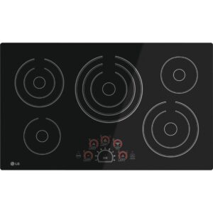 lg 36" black radiant electric smoothtop cooktop with smoothtouch controls lce3610sb