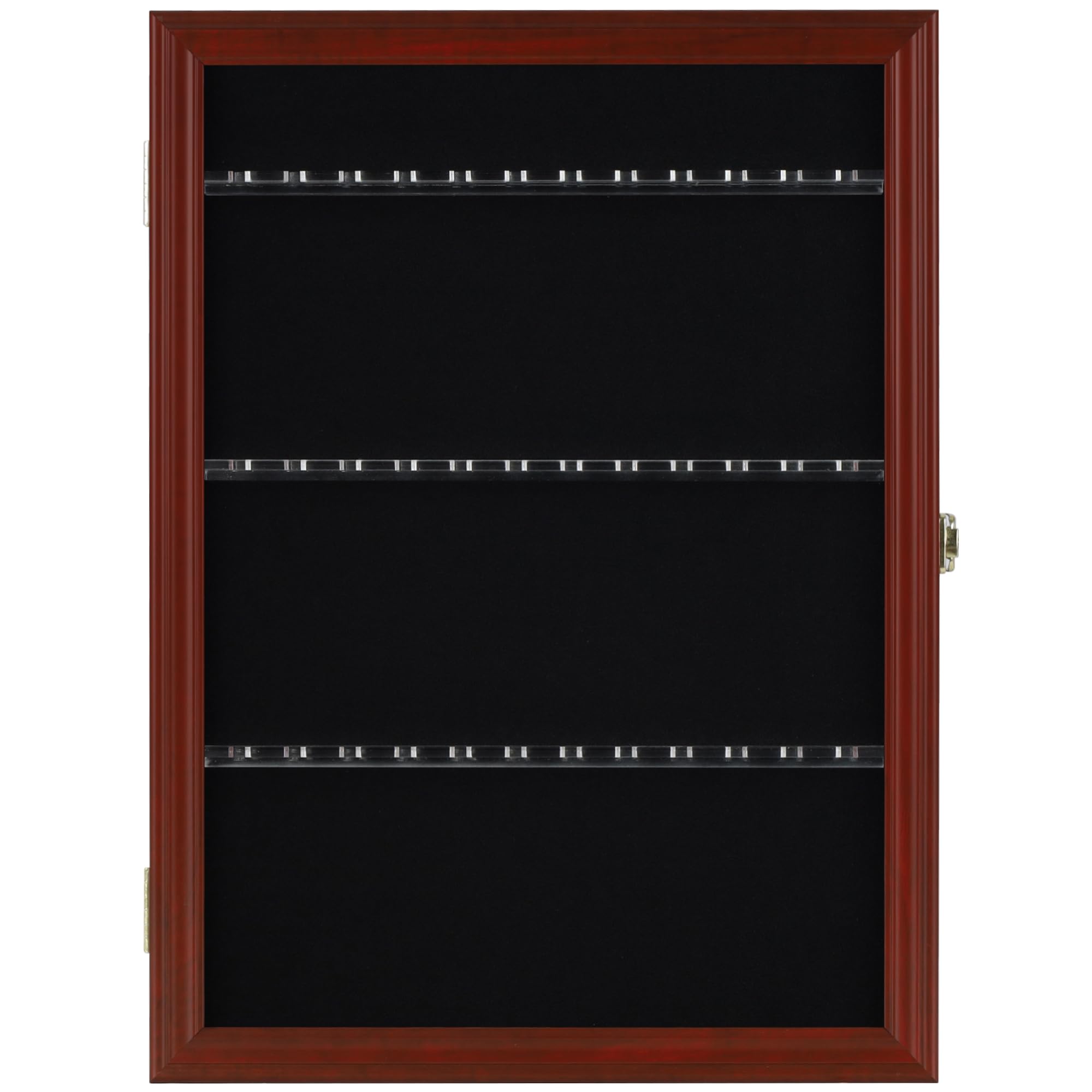 36 Spoon Display Case Cabinet Holder Rack Shadow Box with Lockable Door, Dark Cherry Finish (SP01-DC)