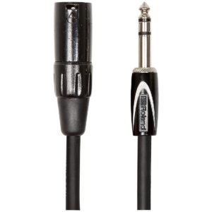 roland black series interconnect cable, 1/4-inch trs to xlr (male), 3-feet