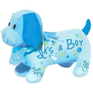 amscan 21907.44 it's a boy autograph hound, blue, 9" x 16"