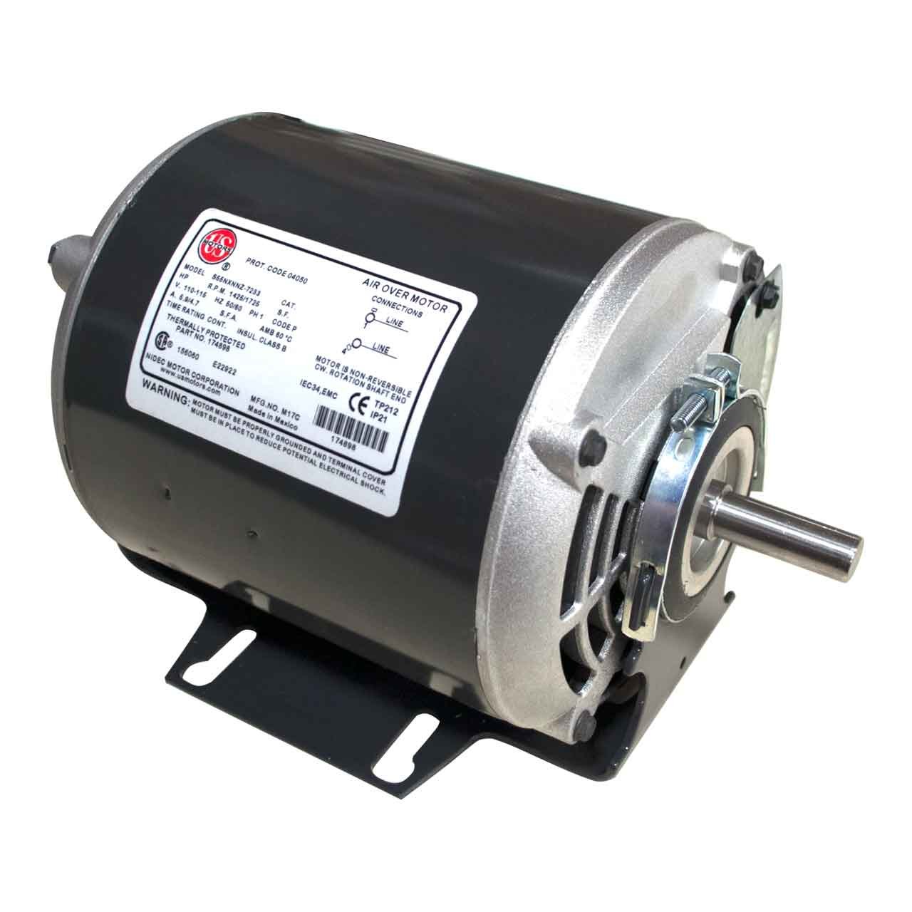 Miller 174898 Motor, 1/4Hp 115Vac 50/60Hz 1425/1725 Rpm Dual Sha