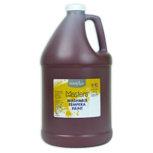 handy art little masters washable tempera paint, gallon, brown,214-750 128 fl oz (pack of 1)