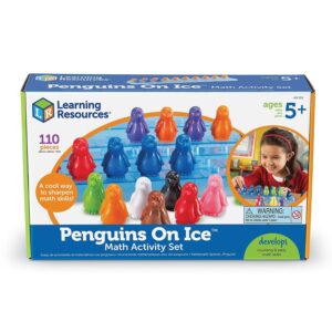 Learning Resources Penguins On Ice Math Activity Set, Homeschool, Early Math Skills, 110 Pieces, Ages 5+