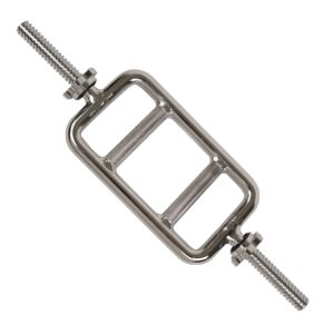 sunny health & fitness 24 in threaded solid chrome tricep bar with ring collars - sttb-24