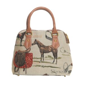 signare tapestry hand shoulder bag cross body purses handbag satchel bag for women in horse design |conv-hor