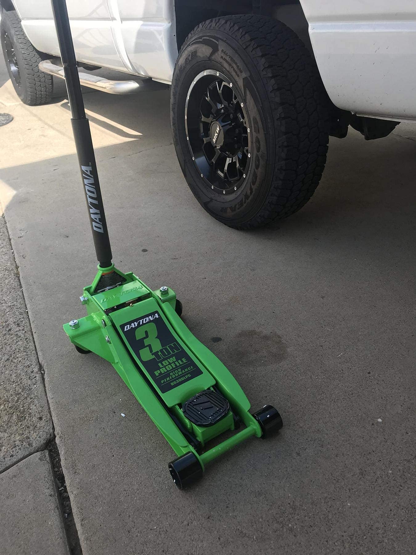 3 ton Steel Heavy Duty Low Profile Floor Jack with Rapid Pump - Lime