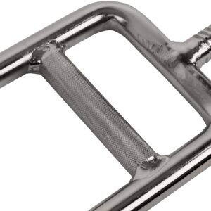 Sunny Health & Fitness 24 in Threaded Solid Chrome Tricep Bar with Ring Collars - STTB-24