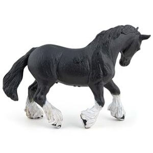 Papo - Hand-Painted - Figurine - Horses,Foals and Ponies - Black Shire Horse Figure-51517 - Collectible - for Children - Suitable for Boys and Girls - from 3 Years Old