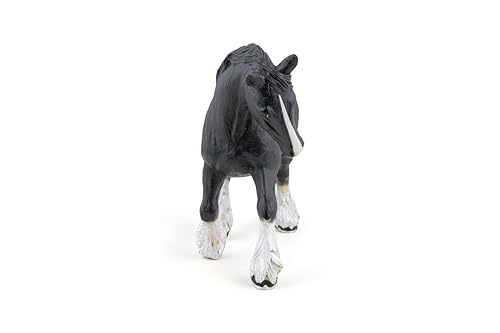 Papo - Hand-Painted - Figurine - Horses,Foals and Ponies - Black Shire Horse Figure-51517 - Collectible - for Children - Suitable for Boys and Girls - from 3 Years Old