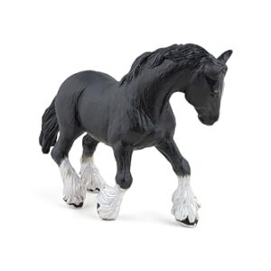 Papo - Hand-Painted - Figurine - Horses,Foals and Ponies - Black Shire Horse Figure-51517 - Collectible - for Children - Suitable for Boys and Girls - from 3 Years Old