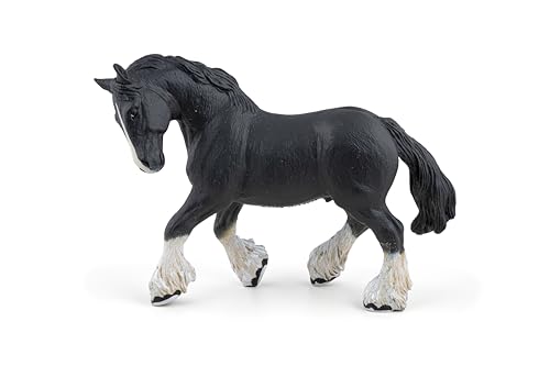 Papo - Hand-Painted - Figurine - Horses,Foals and Ponies - Black Shire Horse Figure-51517 - Collectible - for Children - Suitable for Boys and Girls - from 3 Years Old