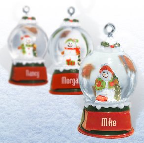 ganz snowglobes sandy glass personalized christmas ornament