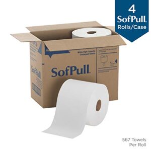 SOFPULL CENTERPULL HIGH-CAPACITY PAPER TOWELS BY GP PRO (GEORGIA-PACIFIC), 28143, WHITE, 4 ROLLS PER CASE, 567 TOWELS PER ROLL