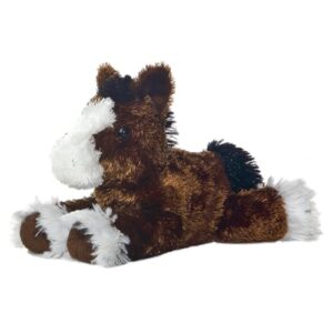 aurora® adorable mini flopsie™ clydes™ stuffed animal - playful ease - timeless companions - brown 8 inches