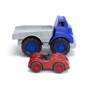 Green Toys Flat Bed Truck Blue/Grey & Race Car Red, 12 months - 6 years