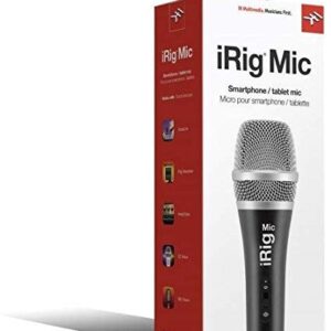 IK Multimedia iRig Mic Handheld Condenser Microphone for Mobile Devices, Metal Housing, 3.5mm Jack for iPhone, iPad, iPod Touch, and Android Devices Plus Headphone Output