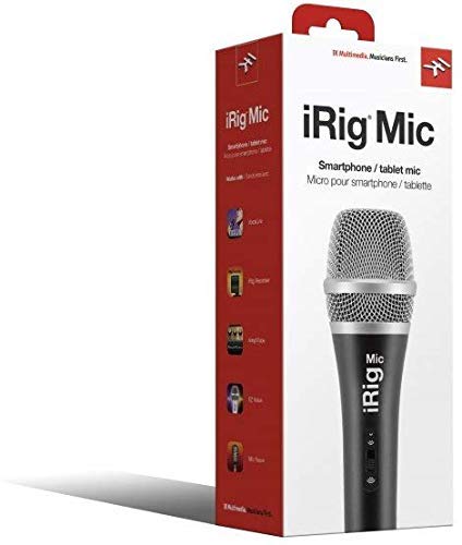 IK Multimedia iRig Mic Handheld Condenser Microphone for Mobile Devices, Metal Housing, 3.5mm Jack for iPhone, iPad, iPod Touch, and Android Devices Plus Headphone Output