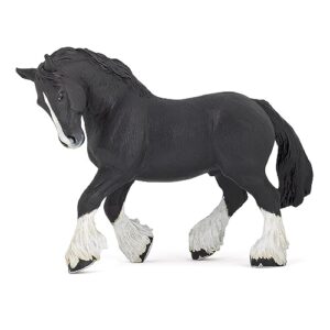 papo - hand-painted - figurine - horses,foals and ponies - black shire horse figure-51517 - collectible - for children - suitable for boys and girls - from 3 years old