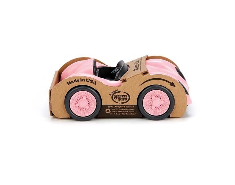 Green Toys Race Car, Pink - Pretend Play, Motor Skills, Kids Toy Vehicle. No BPA, phthalates, PVC. Dishwasher Safe, Recycled Plastic, Made in USA.