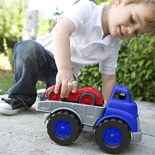 Green Toys Flat Bed Truck Blue/Grey & Race Car Red, 12 months - 6 years