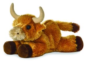 aurora® adorable mini flopsie™ toro™ stuffed animal - playful ease - timeless companions - brown 8 inches