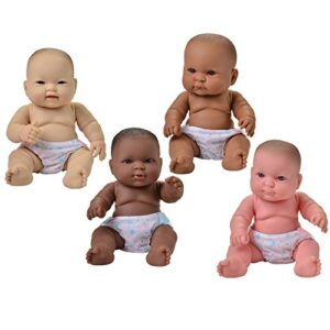 u. s. toy constructive playthings huggable multi-cultural baby dolls for kids, set of 4, 10"