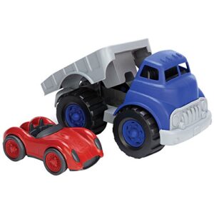 Green Toys Flat Bed Truck Blue/Grey & Race Car Red, 12 months - 6 years