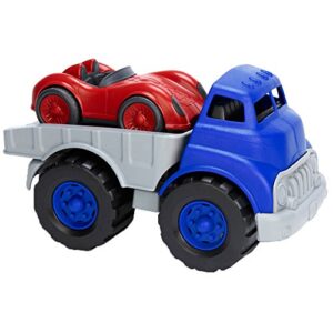 green toys flat bed truck blue/grey & race car red, 12 months - 6 years