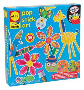 alex toys little hands pop stick art craft kit, create cute animal and flower puppets, allows children to be creative and use their imagination, for ages 3 and up