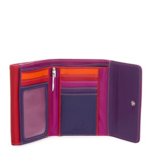 mywalit Double-Flap Wallet Leather Purse | 6 Credit Card Slots | ID Window, Coin Pockets & Pen | Sangria Multi | Classy & Compact Accessory for Men & Women | Perfect for Everyday Use