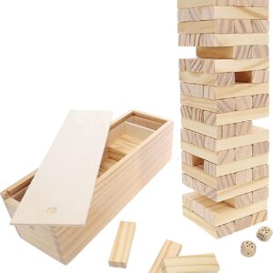 WE Games Wooden Block Stacking Party Game for Adults, Tumble Tower Wedding Guest Book Alternative, Tabletop Games, Includes Storage Case, 12 inches