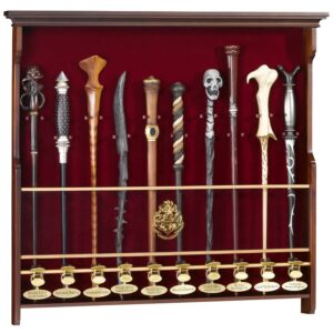 the noble collection harry potter 10 wand display - wooden display case for 10 wands (not included) - officially licensed film set movie props gifts merchandise