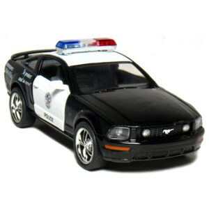 kinsmart 2006 ford mustang gt police edition 5inch 1:38 scale die cast metal toy police car with pullback action