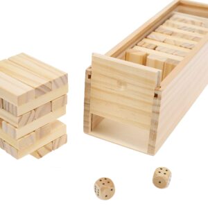 WE Games Wooden Block Stacking Party Game for Adults, Tumble Tower Wedding Guest Book Alternative, Tabletop Games, Includes Storage Case, 12 inches