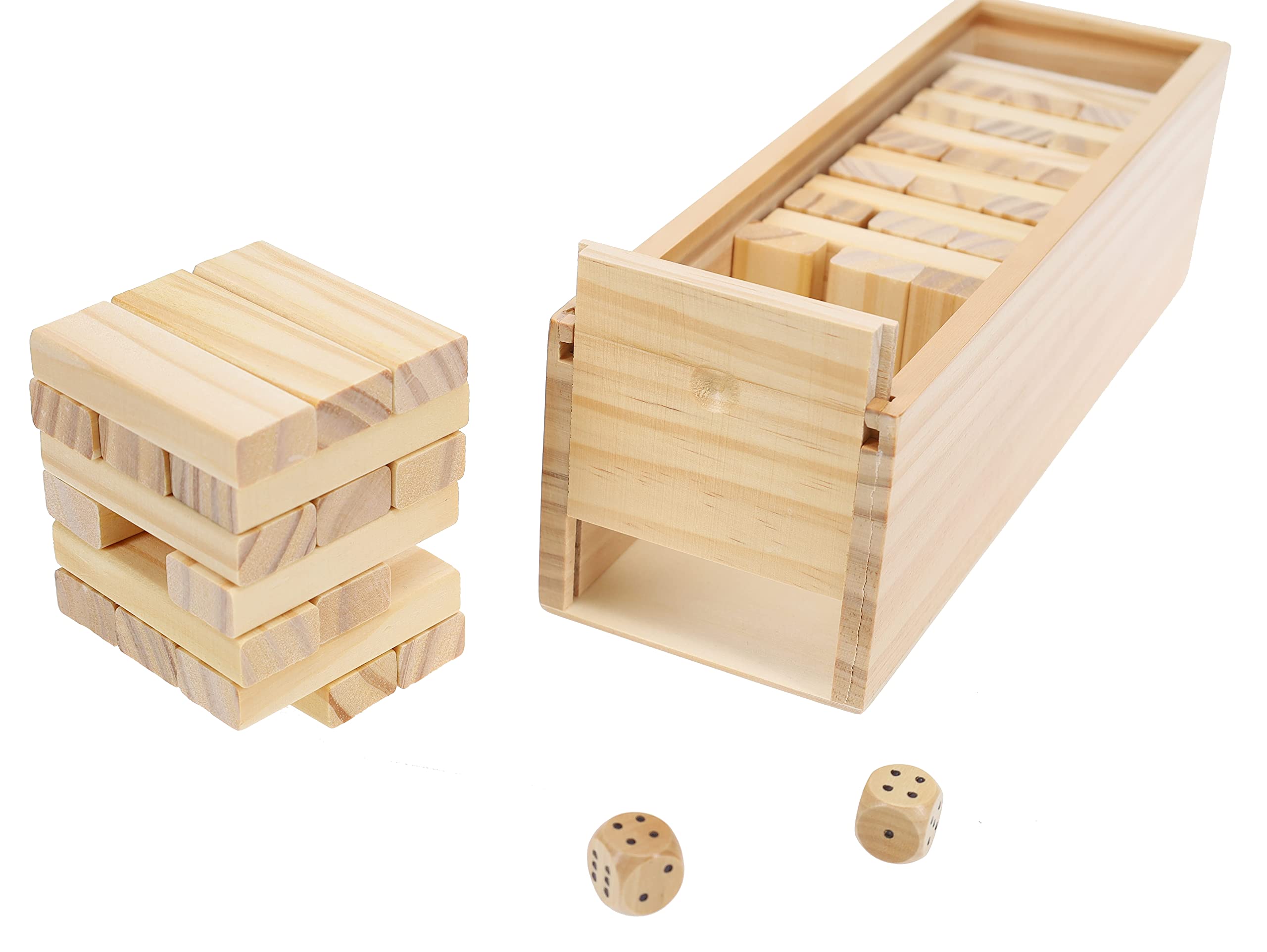 WE Games Wooden Block Stacking Party Game for Adults, Tumble Tower Wedding Guest Book Alternative, Tabletop Games, Includes Storage Case, 12 inches