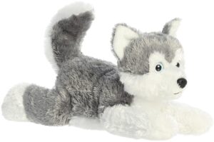 aurora® adorable flopsie™ shadow™ stuffed animal - playful ease - timeless companions - gray 12 inches