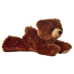 aurora® adorable mini flopsie™ barnsworth™ stuffed animal - playful ease - timeless companions - brown 8 inches