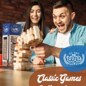 WE Games Wooden Block Stacking Party Game for Adults, Tumble Tower Wedding Guest Book Alternative, Tabletop Games, Includes Storage Case, 12 inches