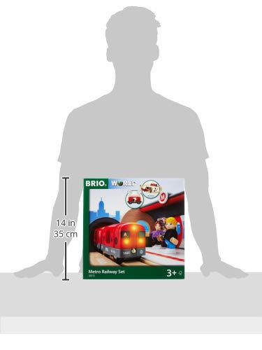 Brio - 33513 Metro Railway Set | Dynamic 20 Piece Wooden Train Set with Interactive Accessories | Perfect for Kids Ages 3 and Up | Fosters Creativity and Motor Skills