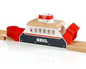 BRIO World 33569 - Ferry Ship - 3 Piece Wooden Toy Train Set for Kids | Interactive Light and Sound Features | Compatible with All BRIO Train Tracks | Ideal for Ages 3 and Up